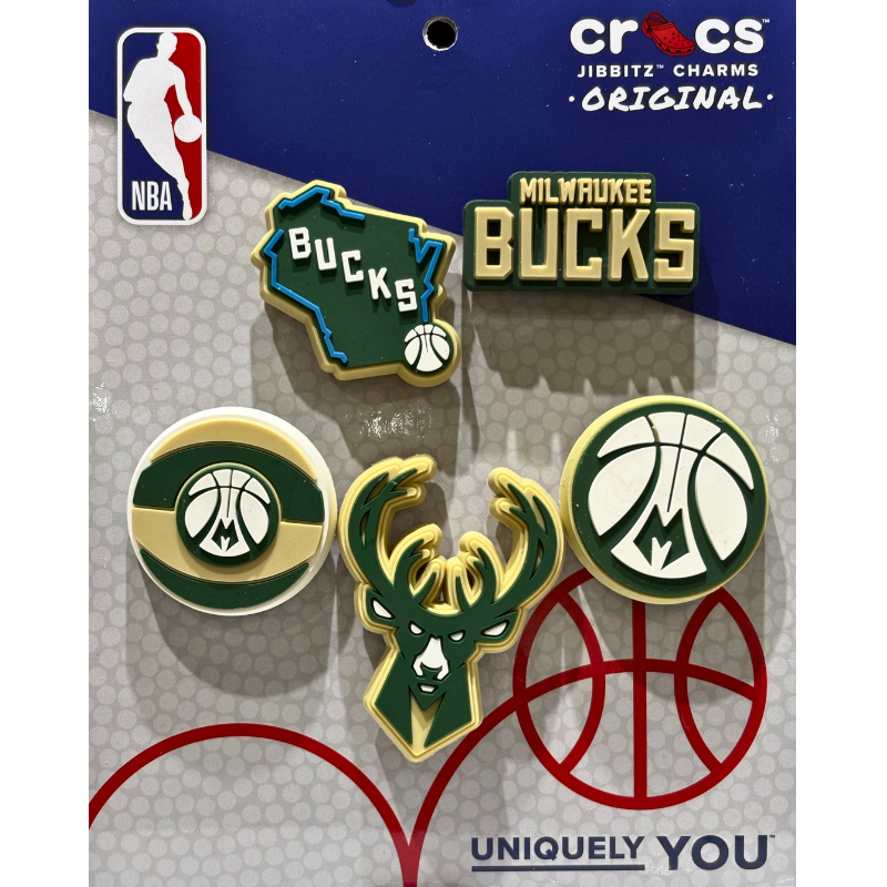 CROCS Jibbitz NBA Milwaukee Bucks 5 Pack – Zilba Footwear